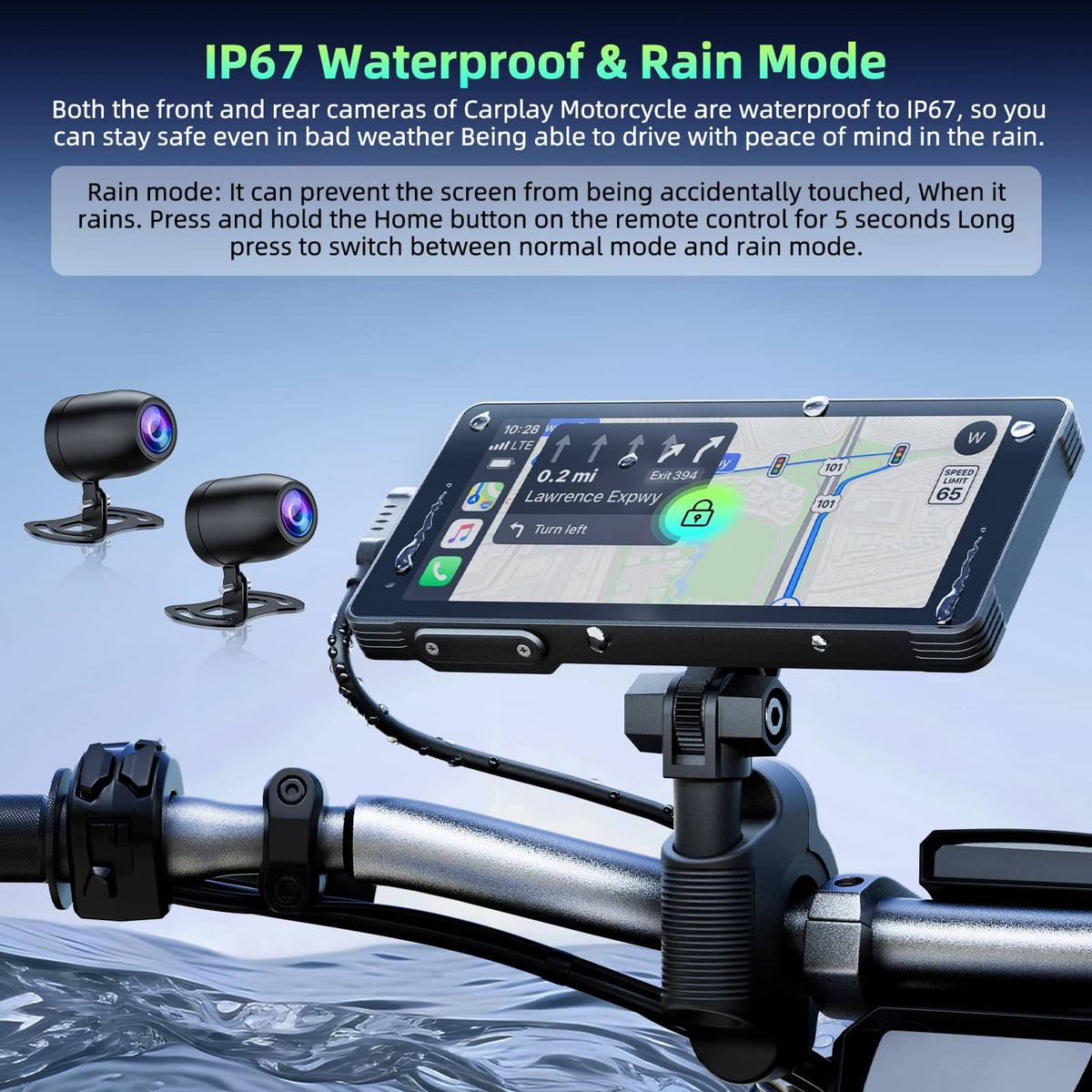 Carplay Display For Motorcycles With Dash Cam | Lamtto