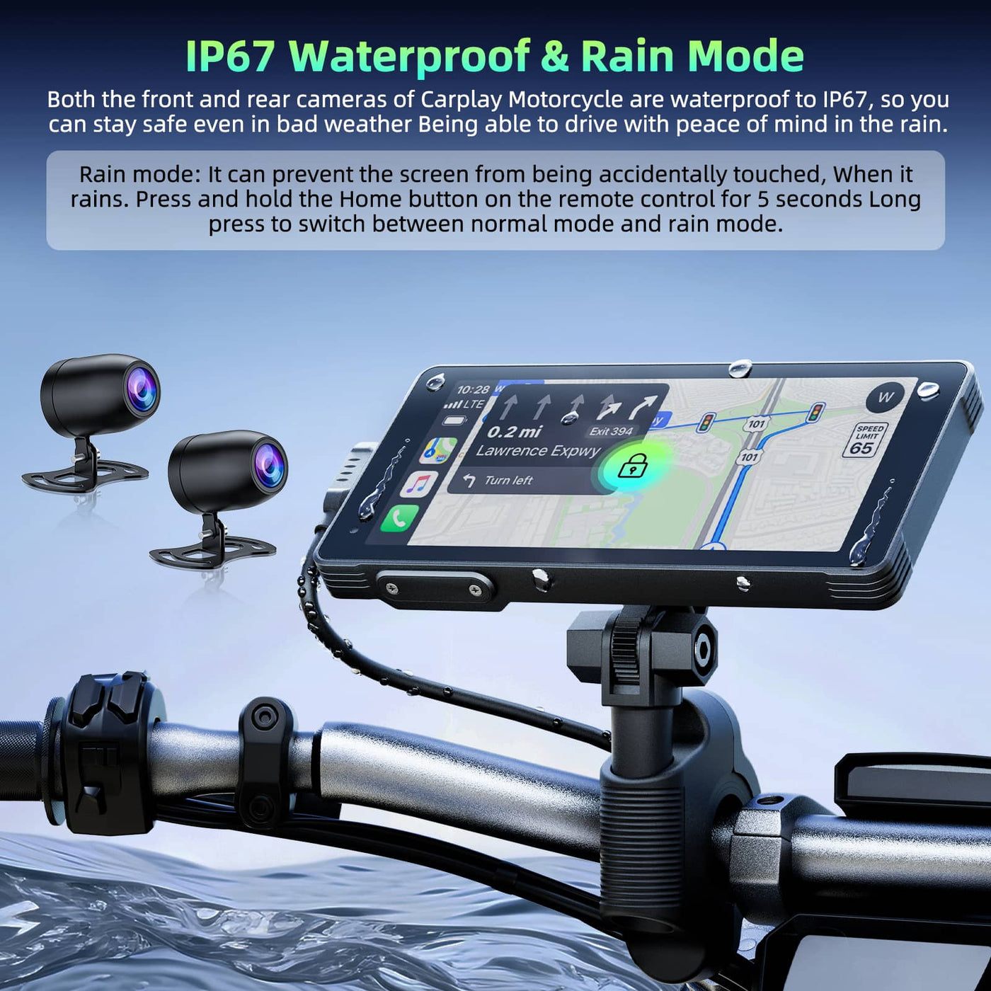 Carplay Display For Motorcycles With Dash Cam | Lamtto