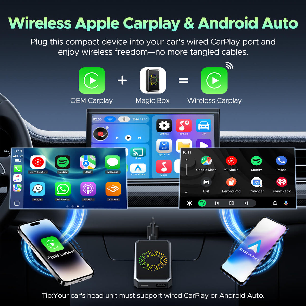 🎉New Year Sale🎁 LAMTTO RC23 3-in-1 Magic Video Carplay Box for Streami