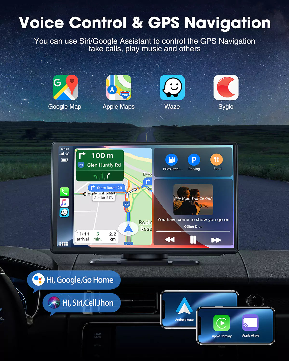 9" Carplay Android Auto Display with Dual Cameras| Lamtto